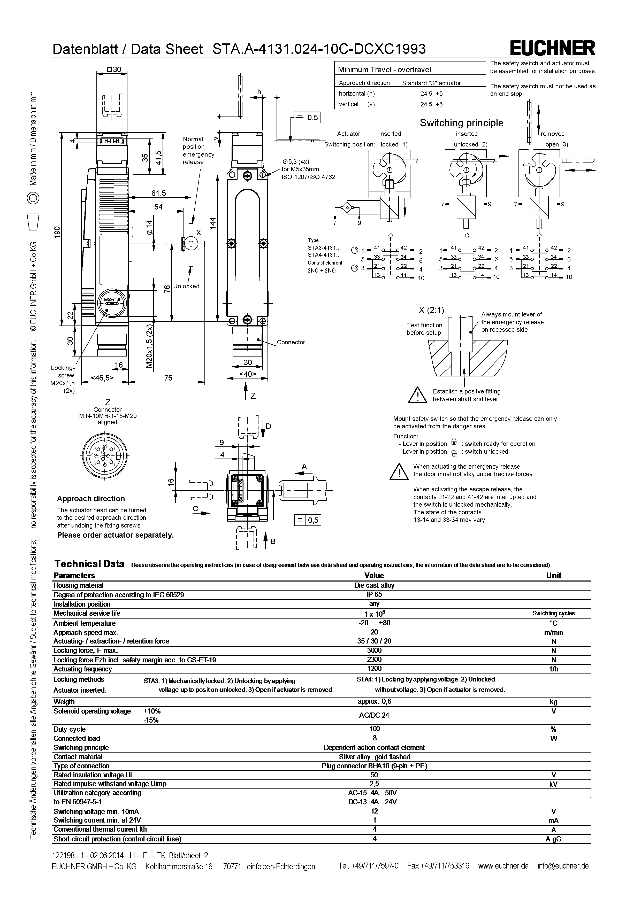 STA3A-4131A024-10C-DCXC1993 (Best. Nr. 114486) | EUCHNER