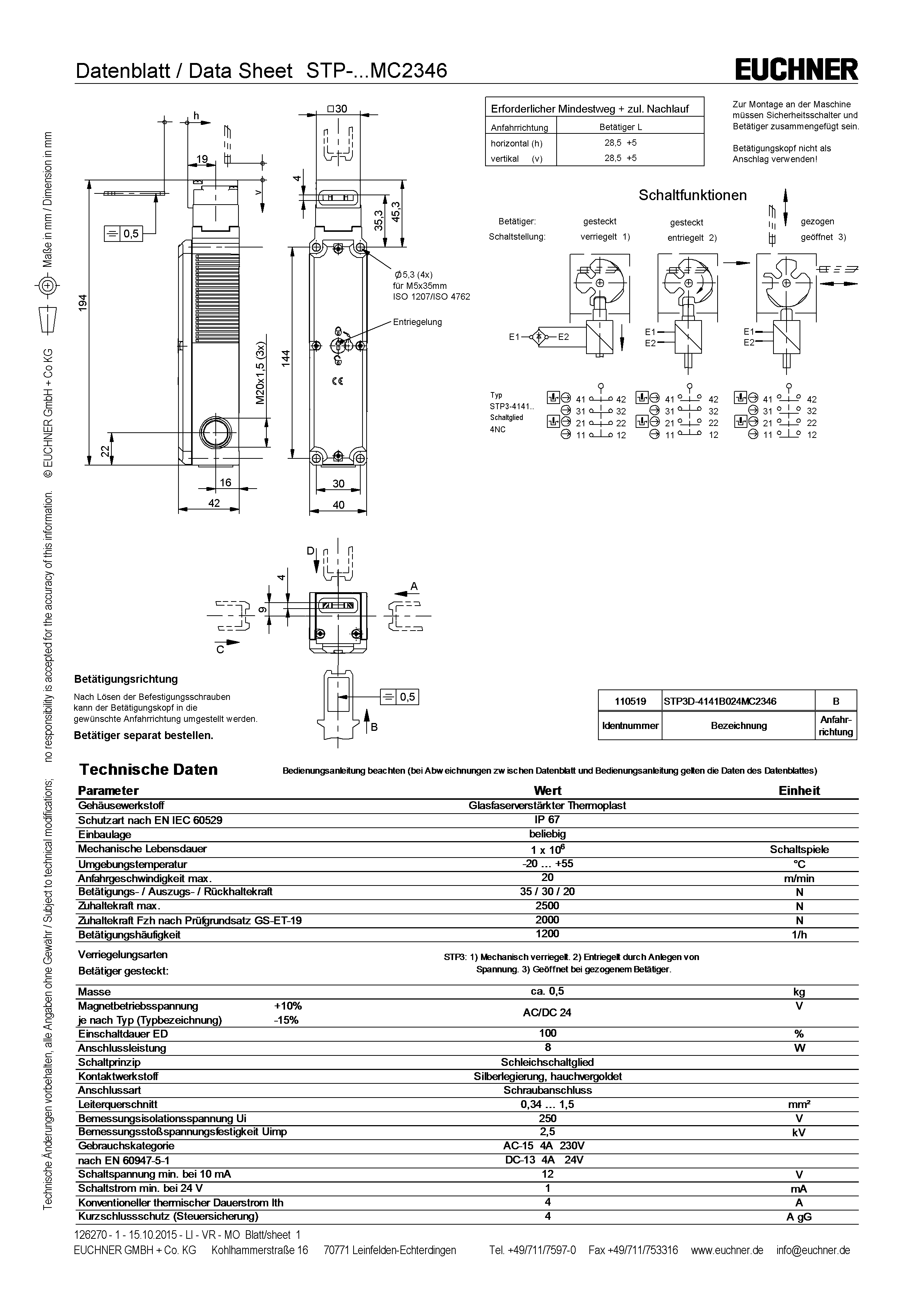 STP3D-4141B024MC2346 (Best. Nr. 110519) | EUCHNER
