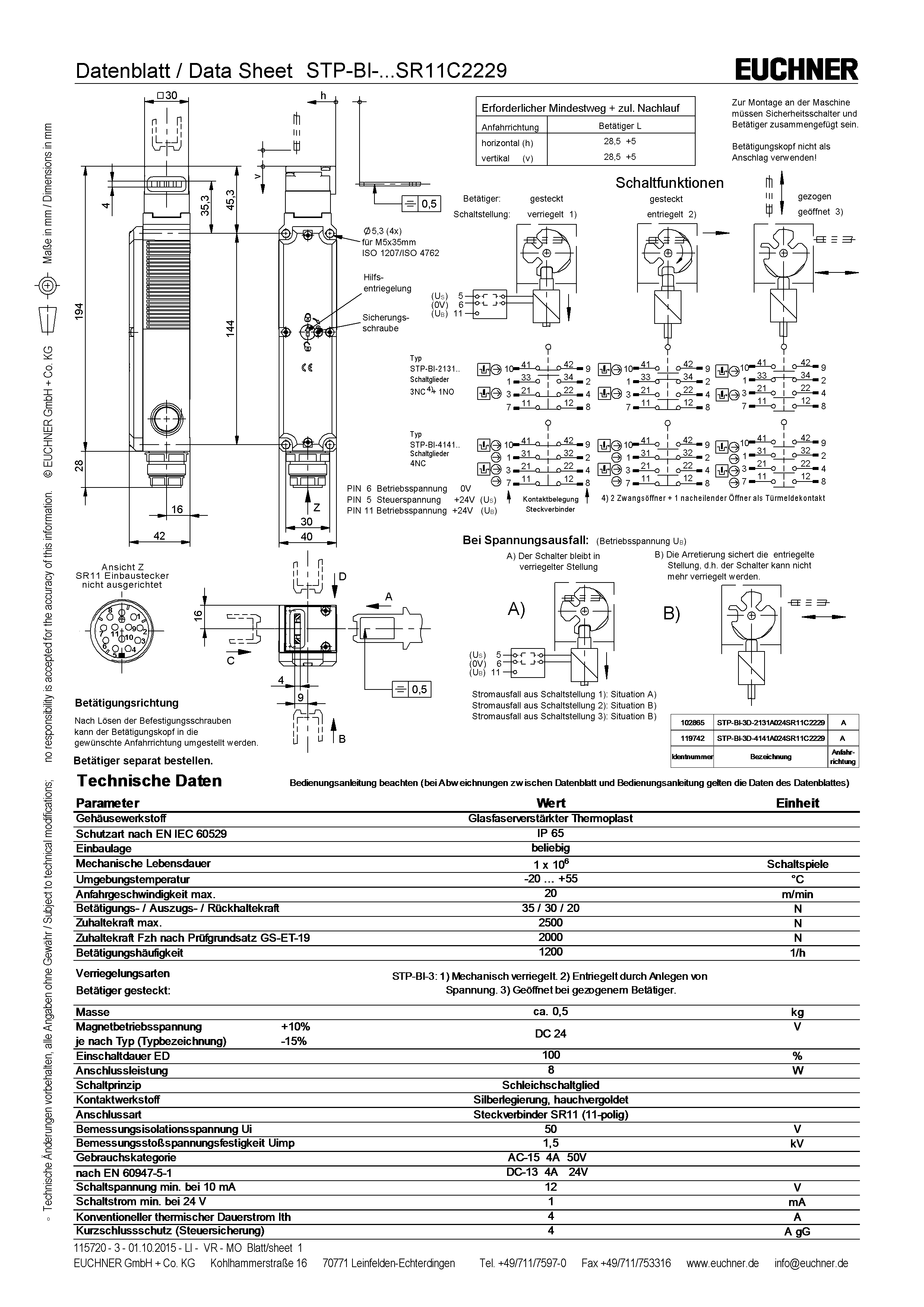STP-BI-3D-2131A024SR11C2229 (N.º de pedido 102865) | EUCHNER