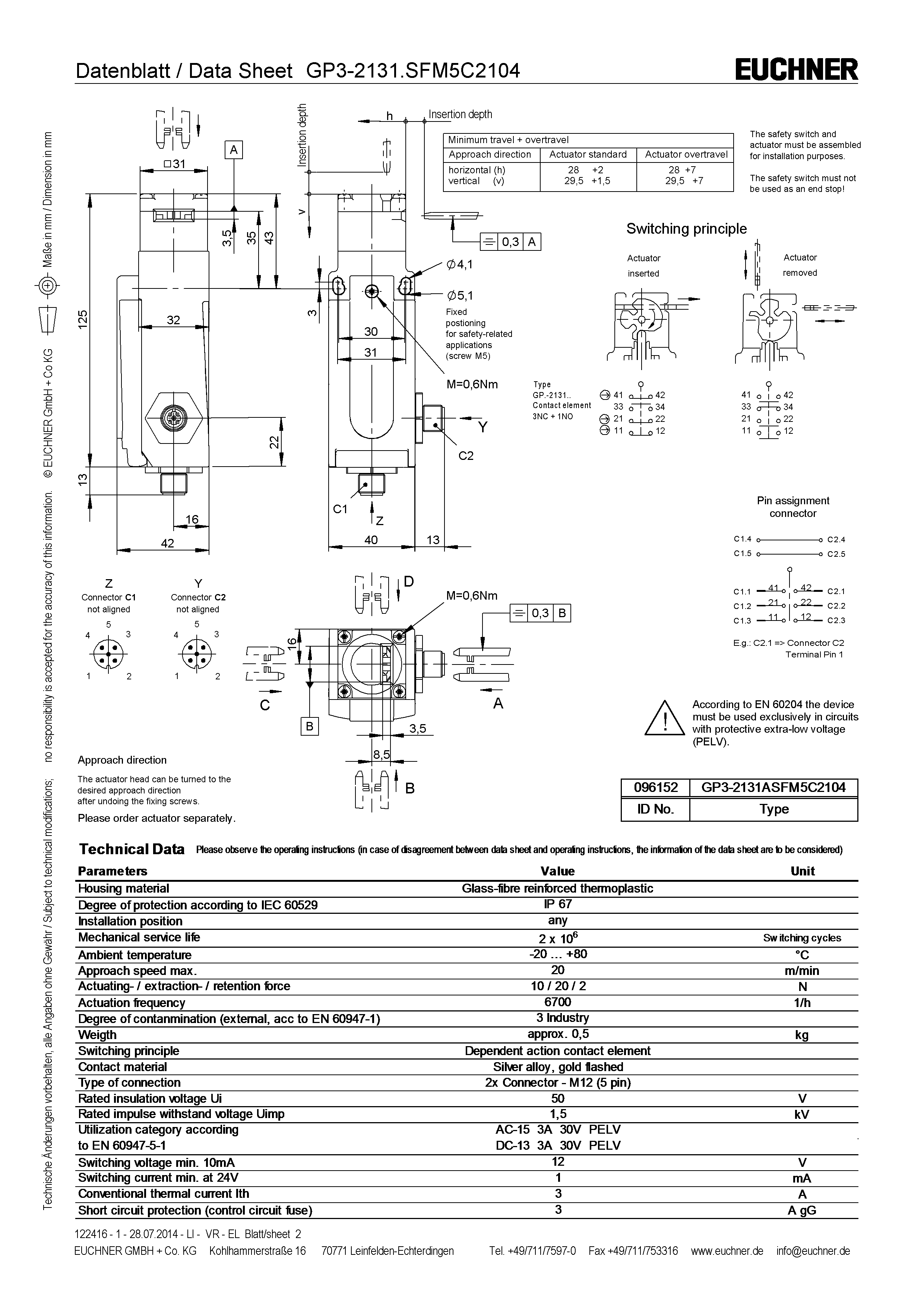 GP3-2131ASFM5C2104 (Order no. 096152) | EUCHNER