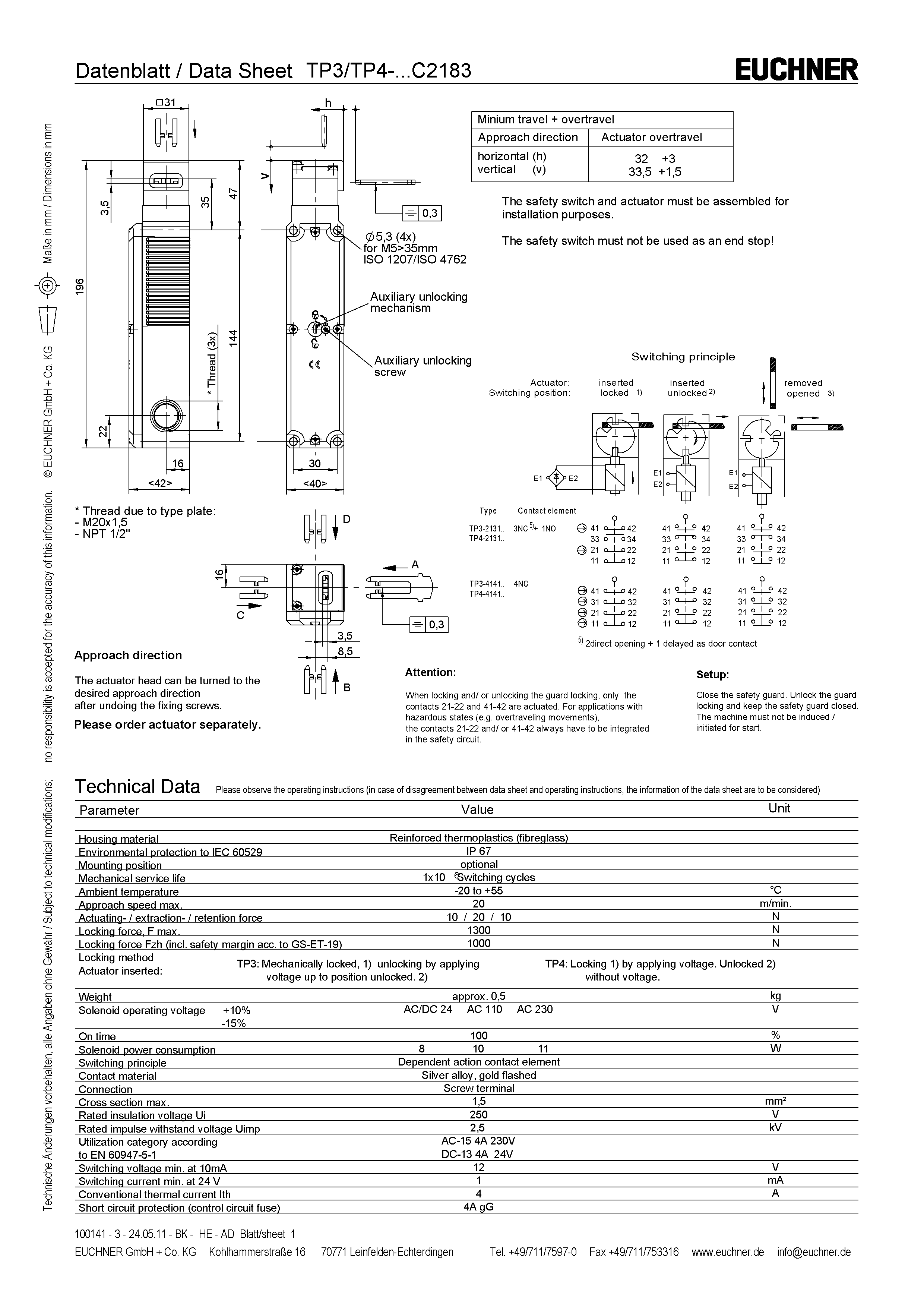 TP4-4141A024MC2183 (Sip. No. 100137) | EUCHNER